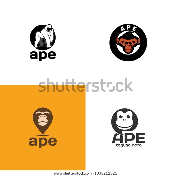 Ape Logo Design Stock Vector (Royalty Free) 1035212521