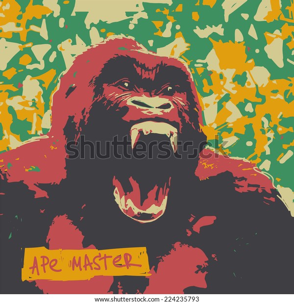 Ape Roar High Color Contrast Vector Stock Vector (Royalty Free ...