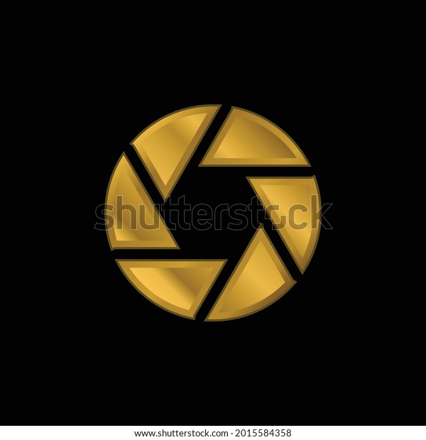 Aperture Gold Plated Metalic Icon Logo Stock Vector (Royalty Free ...