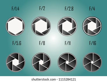 Vector Six Blade Aperture Icon Set Stock Vector (Royalty Free) 664864255