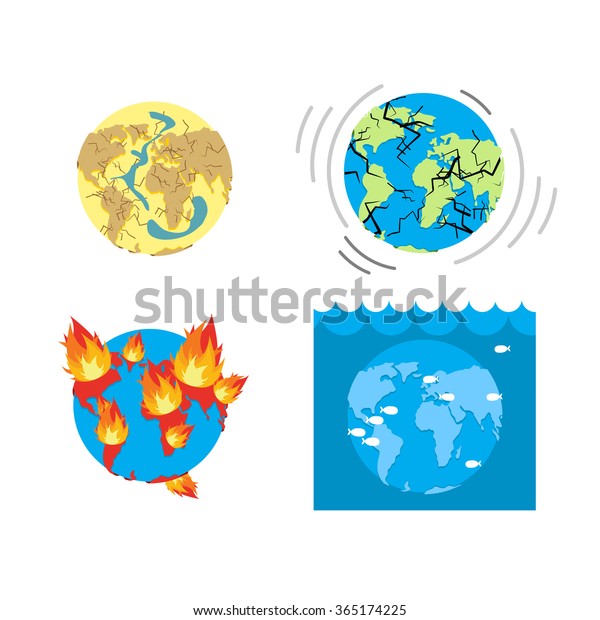 Apocalypse Types End World Earth Disasters Stock Vector (Royalty Free ...