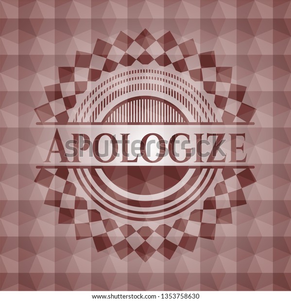 Apologize Red Seamless Badge Geometric Background Stock Vector (Royalty ...