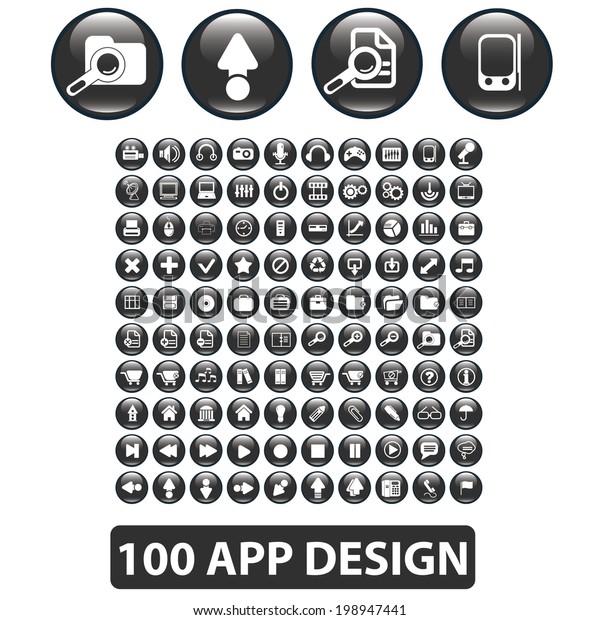 App Application Mobile Phone Buttons Icons Stock Vector (Royalty Free ...