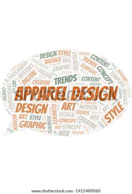 Apparel Design Word Cloud Wordcloud Made: vector de stock (libre de ...