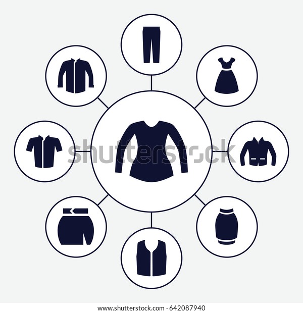 Apparel Icons Set Set 9 Apparel เวกเตอร์สต็อก (ปลอดค่าลิขสิทธิ์) 642087940