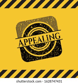 Appealing Black Grunge Emblem Inside Yellow Stock Vector (Royalty Free ...