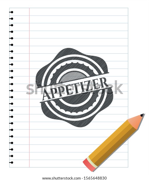 Appetizer Emblem Pencil Effect Vector Illustration Stock Vector ...