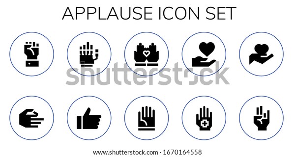 Applause Icon Set 10 Filled Applause Stock Vector (Royalty Free ...