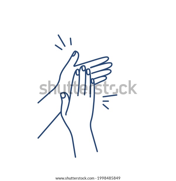 Applause Line Icon Clap Plaudits Standing Stock Vector (Royalty Free ...