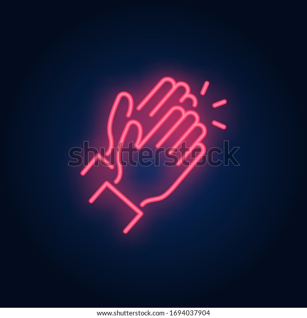 Applause Neon Sign Glowing Neon Two Stock Vector (Royalty Free ...
