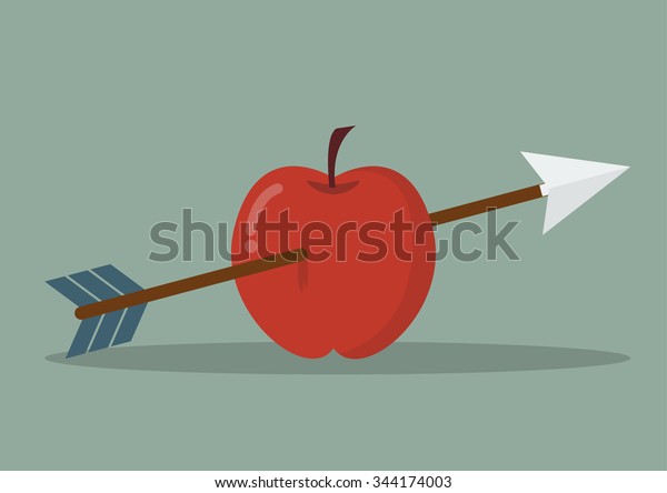 Apple Arrow Vector Illustration Stock Vector (Royalty Free) 344174003