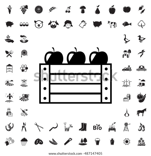Apple Box Icon Illustration Isolated Vector Stock Vector (Royalty Free ...