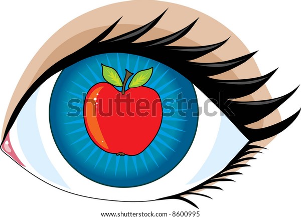 Apple Center Eye Apple My Eye Stock Vector (Royalty Free) 8600995 ...