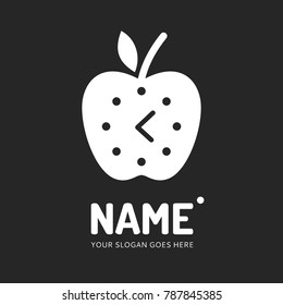 Apple Clock Logotype Vector Logo Design Stock Vector (Royalty Free ...