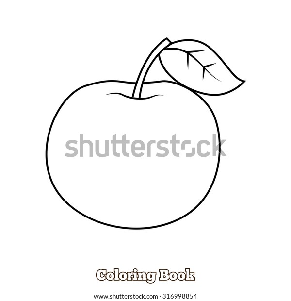 Apple Coloring Book Vector Illustration Stock Vector (Royalty Free ...
