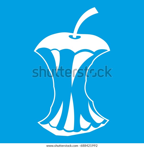 Apple Core Icon White Isolated On Stock Vector (Royalty Free) 688421992 ...