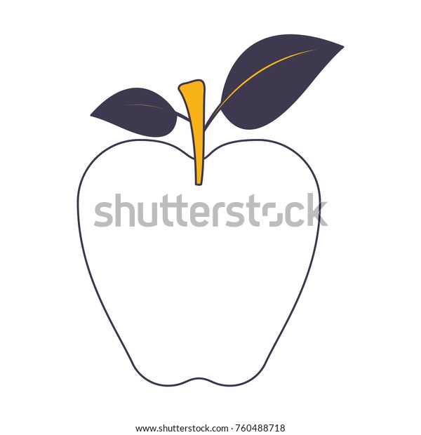 Apple Fruit Stem Leaves Color Sections Stock Vector (Royalty Free ...