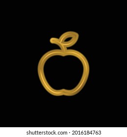 Apple Gold Plated Metalic Icon Logo Stock Vector (Royalty Free ...