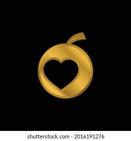 Apple Gold Plated Metalic Icon Logo Stock Vector (Royalty Free ...