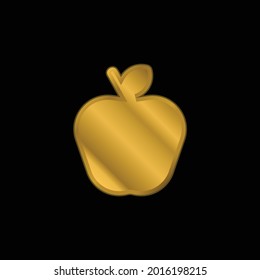 Apple Gold Plated Metalic Icon Logo Stock Vector (Royalty Free ...