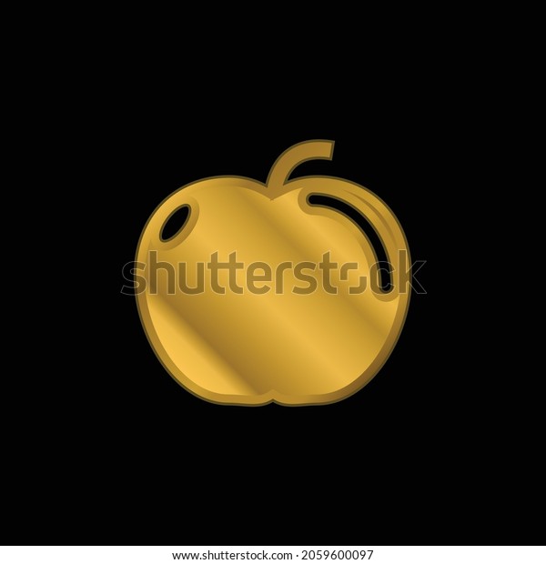 Apple Gold Plated Metalic Icon Logo Stock Vector (Royalty Free ...