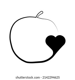 Apple Heart Vector Icon Vector Logo Stock Vector (Royalty Free ...