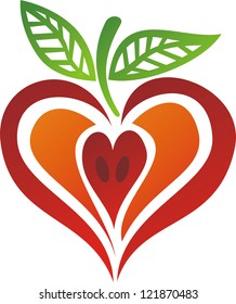 Apple Heart Vector Illustration: vector de stock (libre de regalías ...