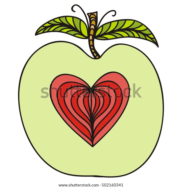 Apple Heart Vector Illustration Stock Vector (Royalty Free) 502160341 ...
