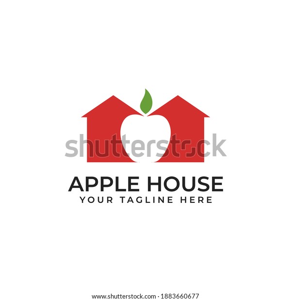 Apple Home Logo Design Negative Space Stock Vector (Royalty Free ...