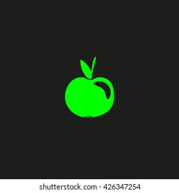 Vektor Stok Vector Apple Logo Icon Black Background (Tanpa Royalti ...