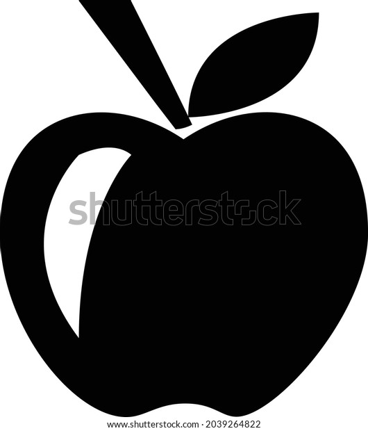 Apple Icon Black Icon On White Stock Vector (Royalty Free) 2039264822 ...