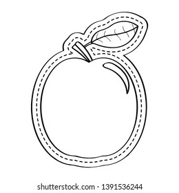 Apple Icon Dotted Sticker Vector Illustration Stock Vector (Royalty ...