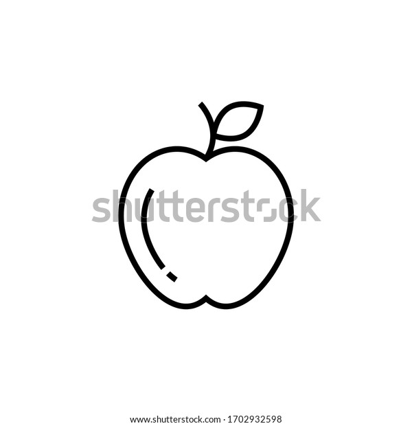 Apple Icon Outline Vector Illustration Isolated Stock Vector (Royalty ...