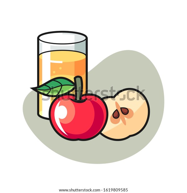 Apple Juice Cartoon Illustration Vector Stock Vector (Royalty Free ...