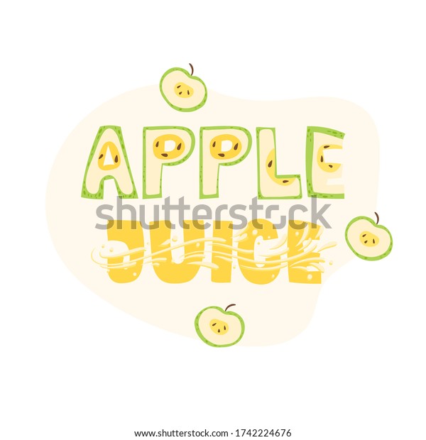 Apple Juice Lettering Label Design Vector Stock Vector (Royalty Free ...