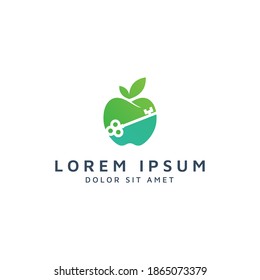 Apple Key Negative Space Logo Design Stock Vector (Royalty Free ...