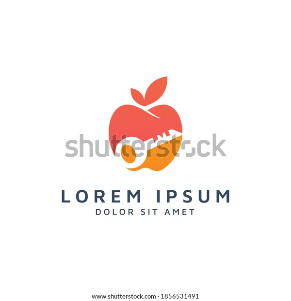 Apple Key Negative Space Logo Design Stock Vector (Royalty Free ...