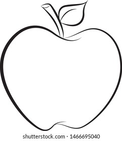 Apple Line Art Vector Illustration Stock Vector (Royalty Free ...