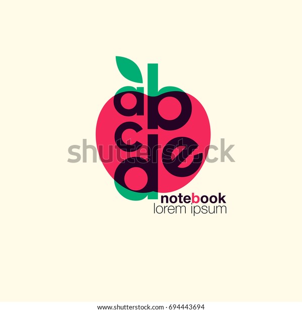 Apple Logo Notebook Cover Online Education Stock Vector (Royalty Free ...
