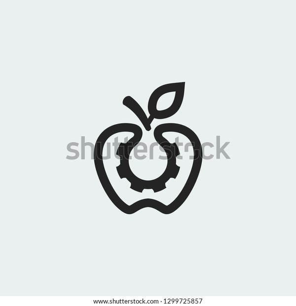 Apple Logo Vector Line Art Outline Stock Vector (Royalty Free ...