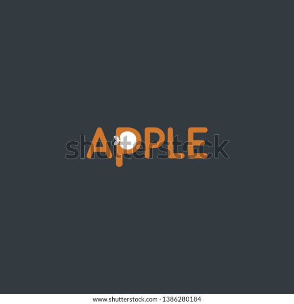 Apple Logo Words Apple Apple Letter Stock Vector (Royalty Free) 1386280184