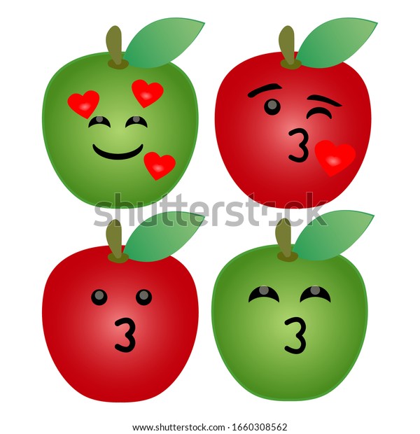 Apple Love Cartoon Vector Illustration Stock Vector (Royalty Free ...