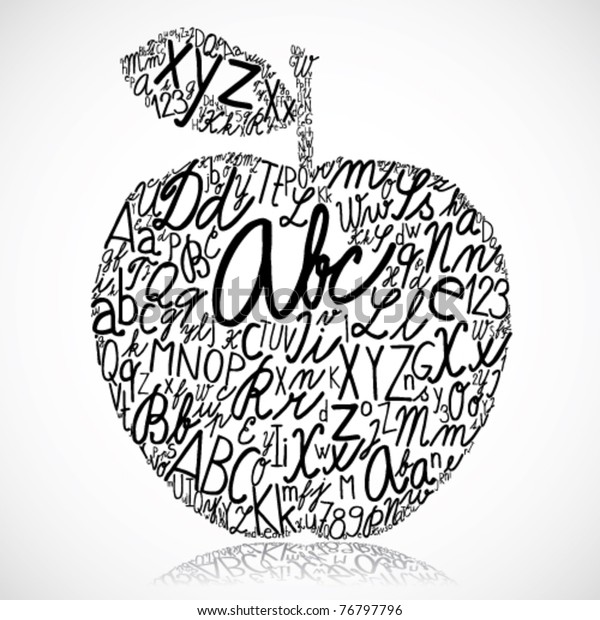 Apple Made Alphabet Letters Stock Vector (Royalty Free) 76797796 ...