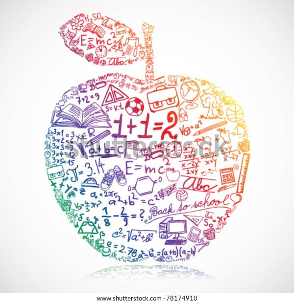 Apple Made School Symbols 스톡 벡터(로열티 프리) 78174910