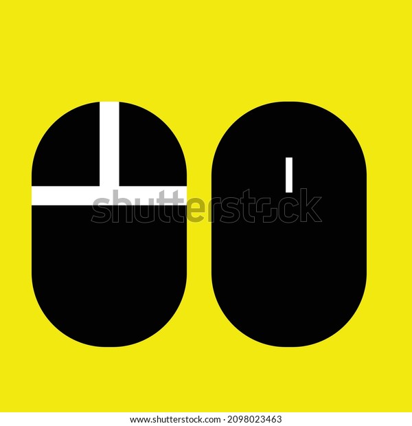 Apple Mouse Icon Yellow Background Stock Vector (Royalty Free ...