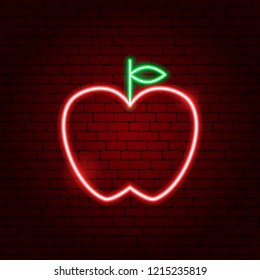Apple Neon Sign Vector Illustration Food Stock Vector (Royalty Free ...