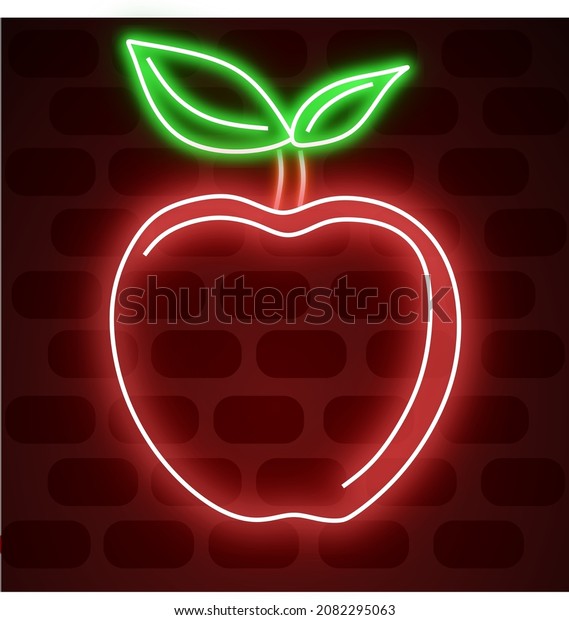 Apple Neon Sign Vector Illustration Stock Vector (Royalty Free ...