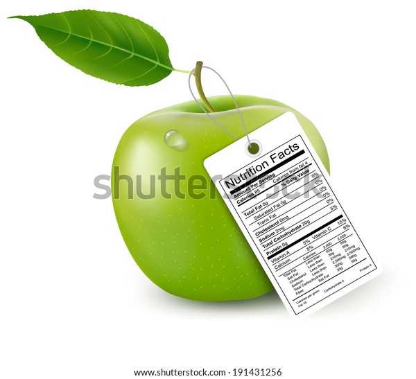 Apple Nutrition Facts Label Vector Stock Vector (Royalty Free) 191431256