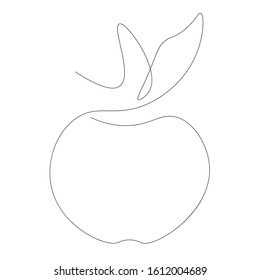 Apple One Line Drawing On White Stock Vector (Royalty Free) 1612004689 ...
