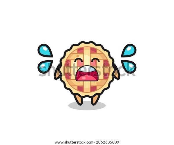 Apple Pie Cartoon Illustration Crying Gesture Stock Vector (Royalty ...